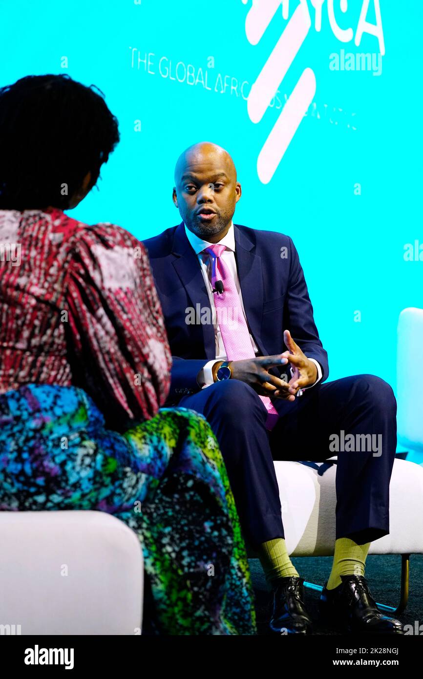 09/18/2022 New York, New York H.E. Wamkele Mene speaks onstage at The ...