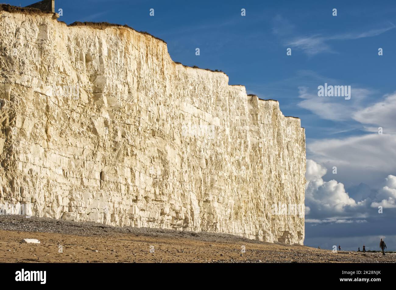 White chalk cliffs at Beachy Head near Eastbourne in East Sussex ...
