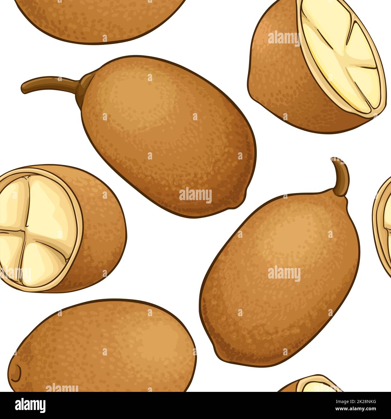 cupuacu fruit vector pattern on white background Stock Photo - Alamy