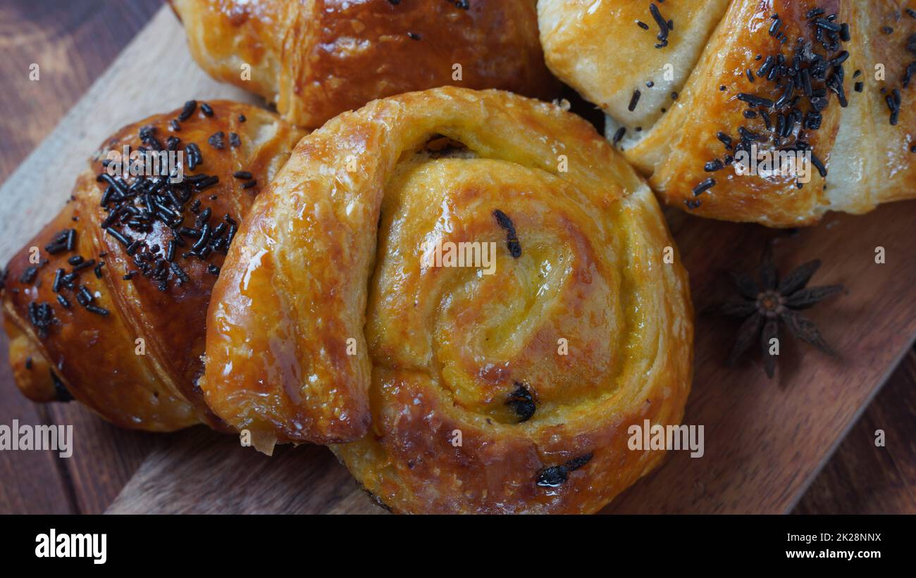 Tasty croissants in air hi-res stock photography and images - Alamy
