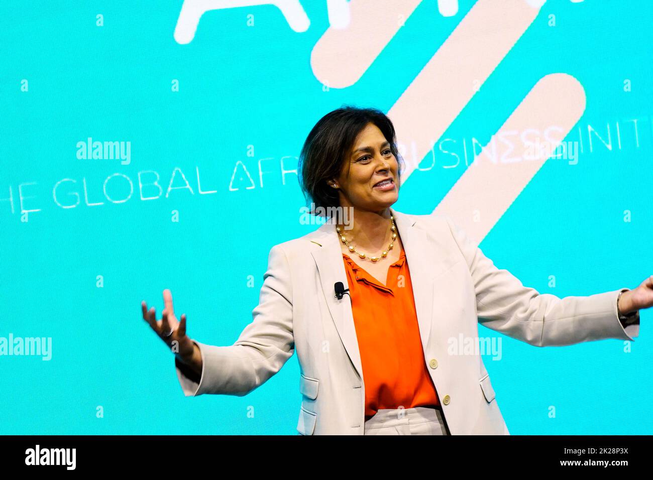 09/19/2022 New York, New York Zain Verjee speaks at The Unstoppable ...