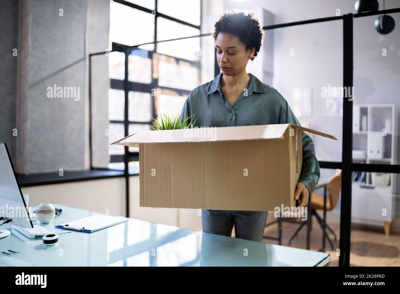 Resign From Job Or Fired Employee Moving Out Stock Photo - Alamy
