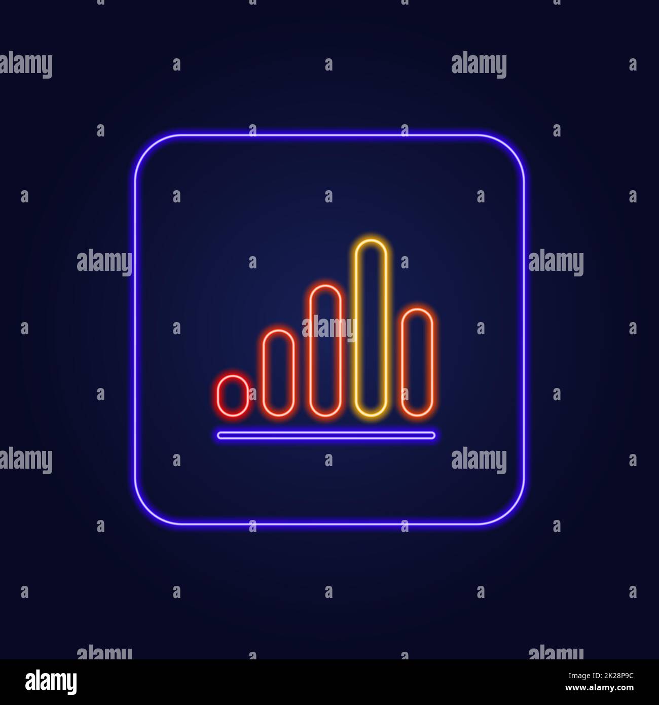 Stylish yellow neon growth graph icon - Vector Stock Photo - Alamy