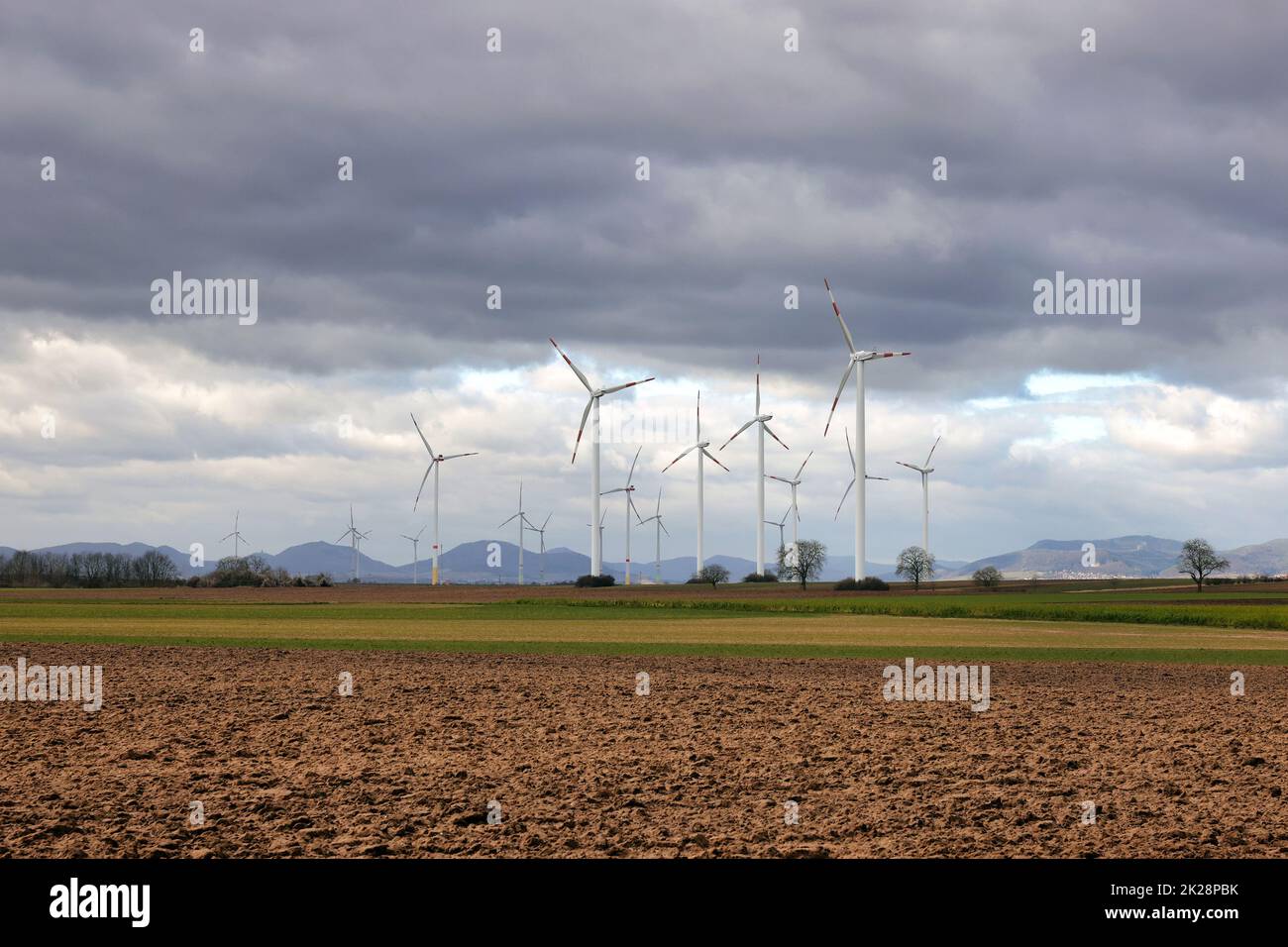 Landscape fields wind turbines hi-res stock photography and images - Alamy