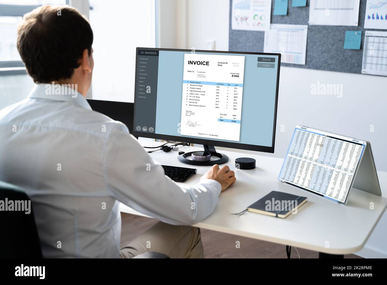 Digital Electronic Bill And Accountant E Invoice Stock Photo - Alamy