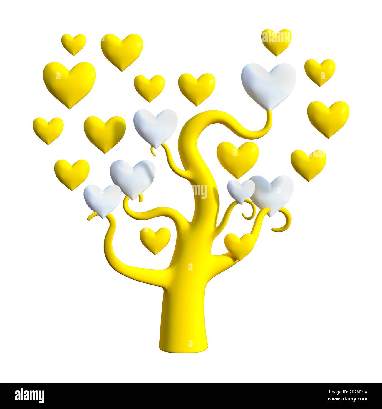 3D Rendering Heart Tree on White Stock Photo - Alamy