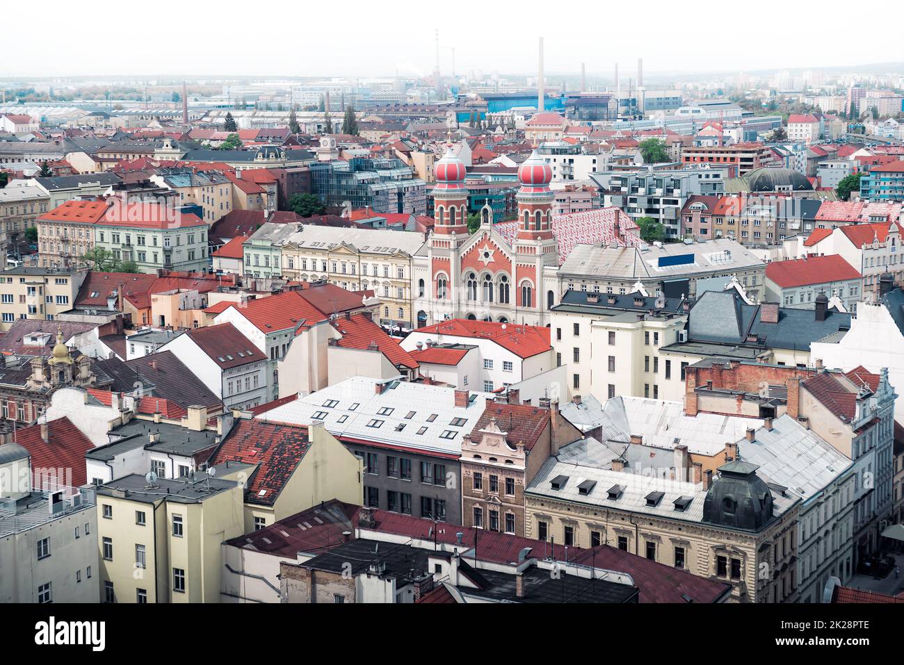 View of Pilsen, Czech Republic with the Great Synagogue Stock Photo - Alamy