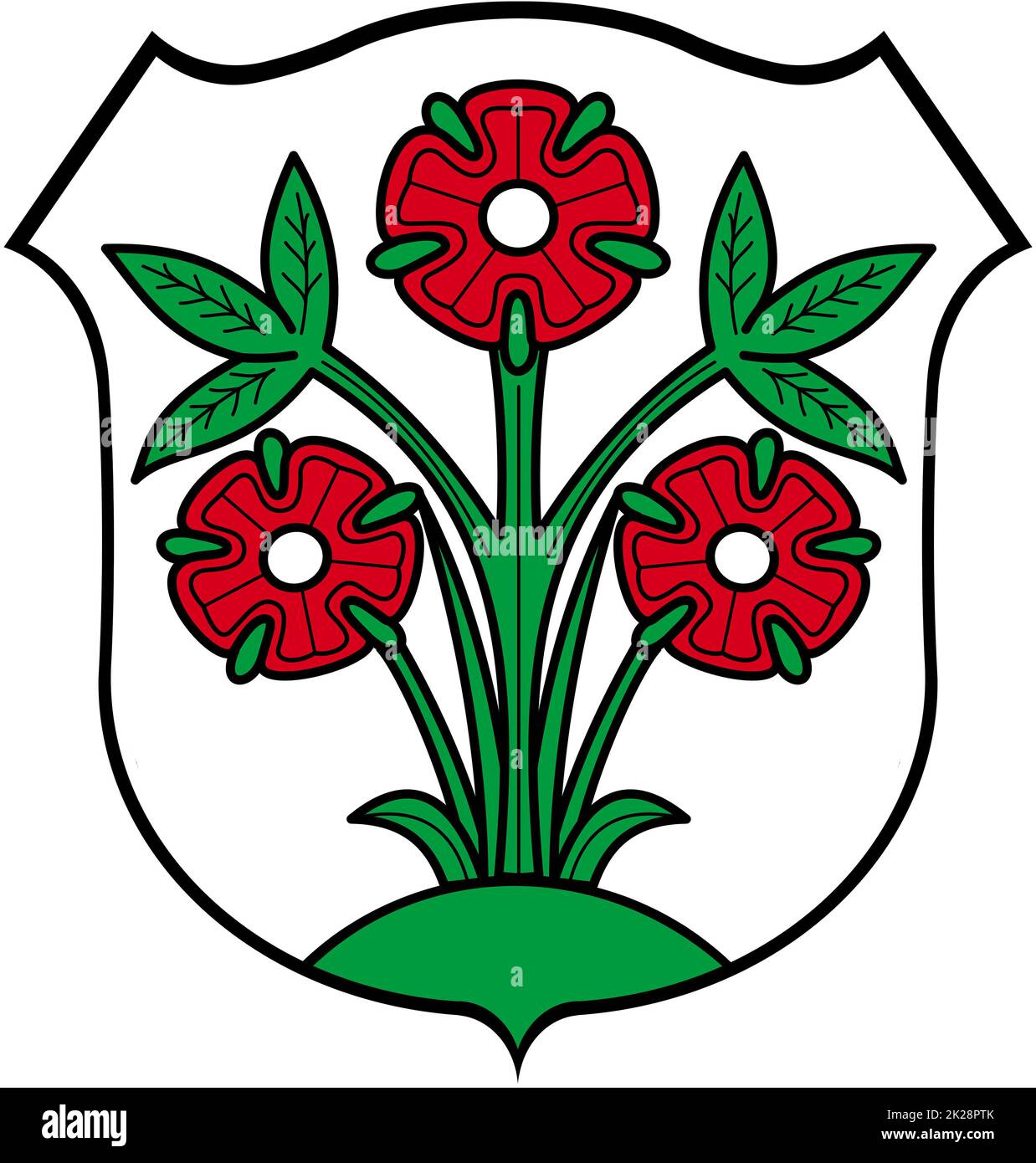 Coat of arms of the city of Ober-Ramstadt. Germany. Isolated on white ...
