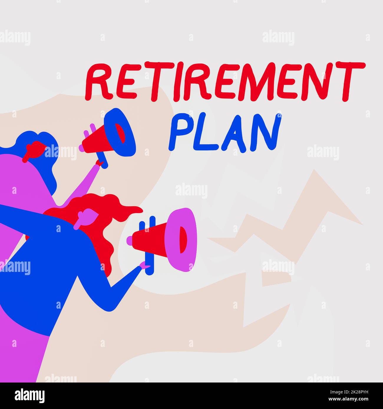 Hand writing sign Retirement Plan. Concept meaning saving money in ...