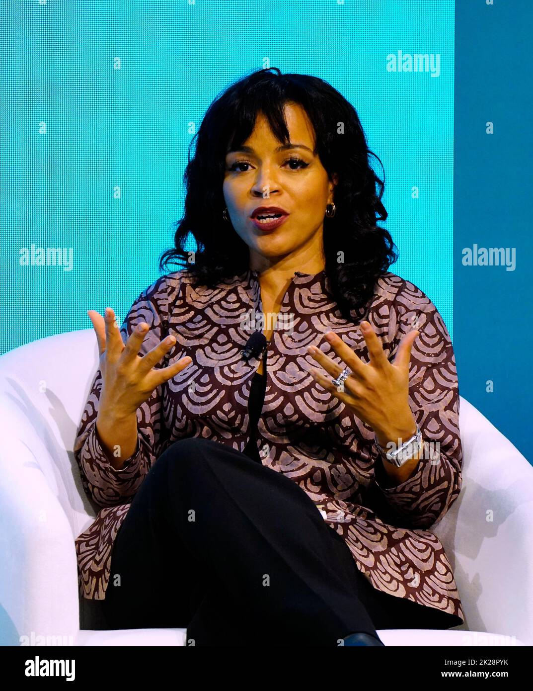 09/18/2022 New York, New York Tariye Gbadegesin speaks onstage at The ...