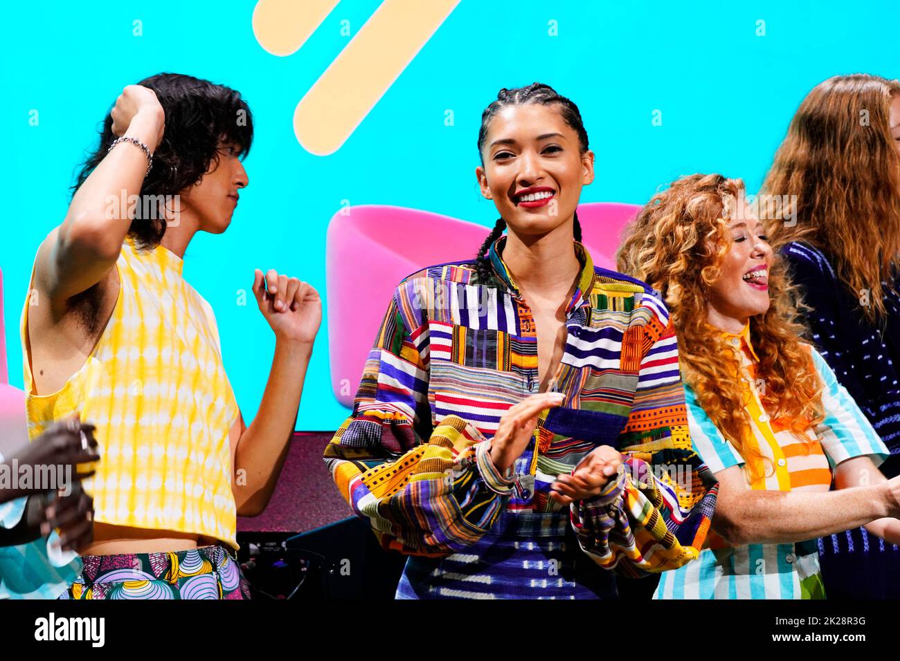 09/19/2022 New York, New York Models walk in a fashion show curated by ...