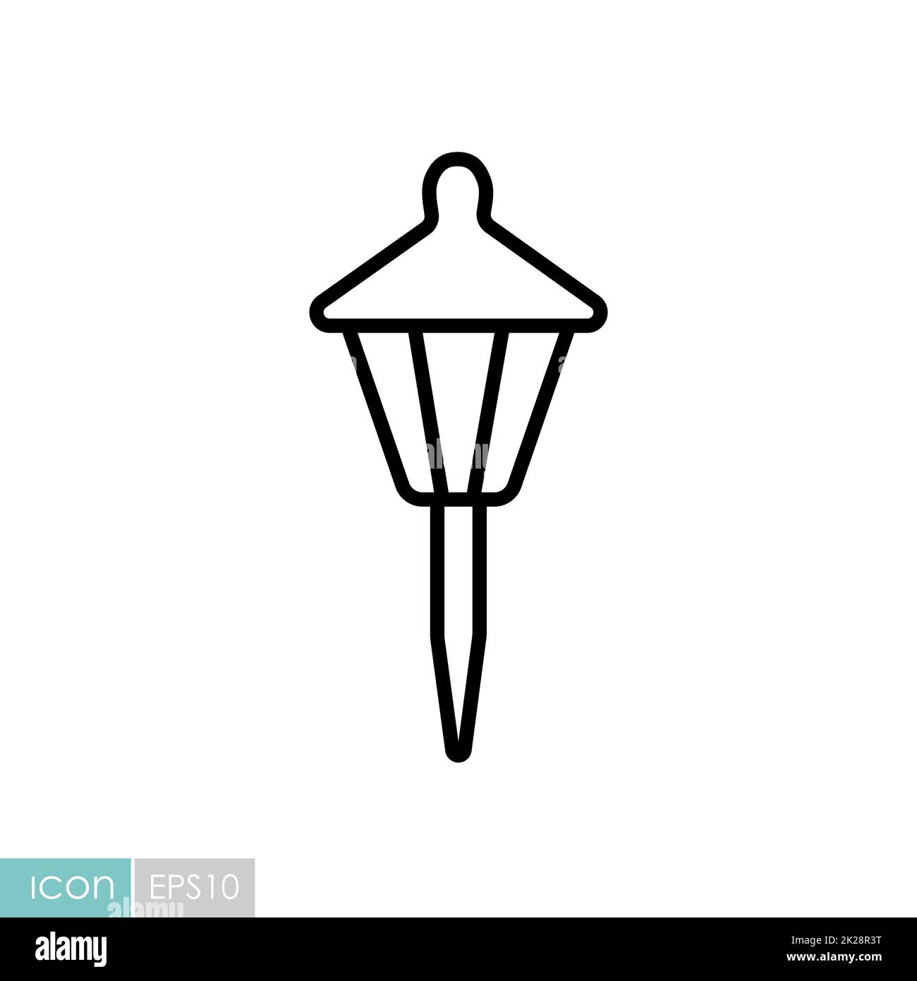 Small garden light icon. Solar powered lamp sign Stock Photo - Alamy