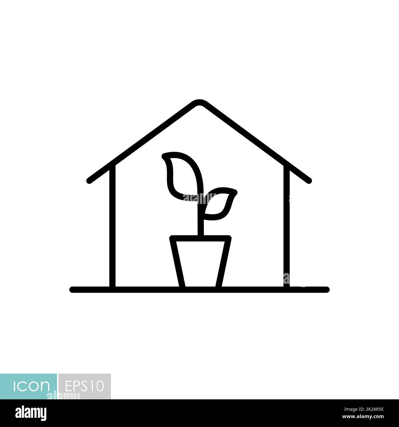 Greenhouse with seedlings inside vector icon Stock Photo - Alamy