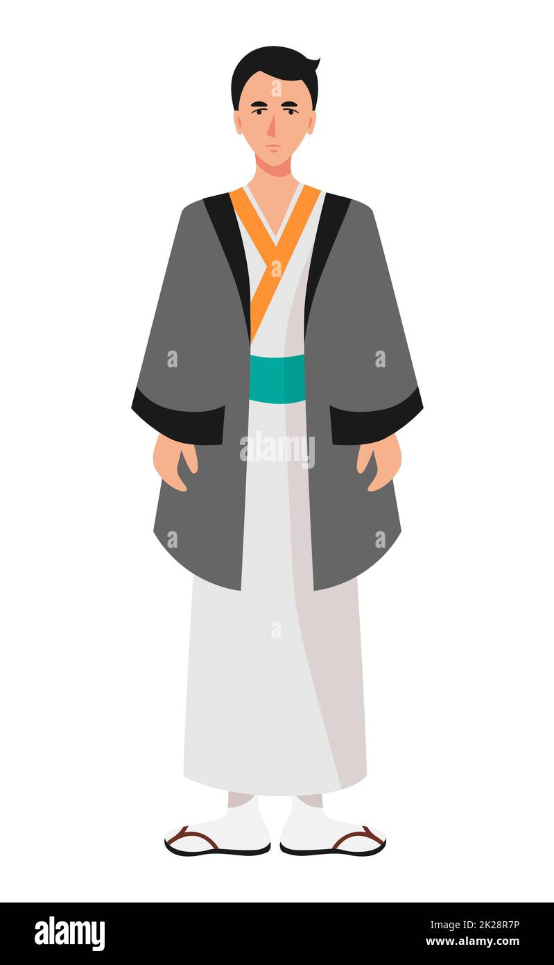 Man in Japanese festive folk clothes - Vector Stock Photo - Alamy