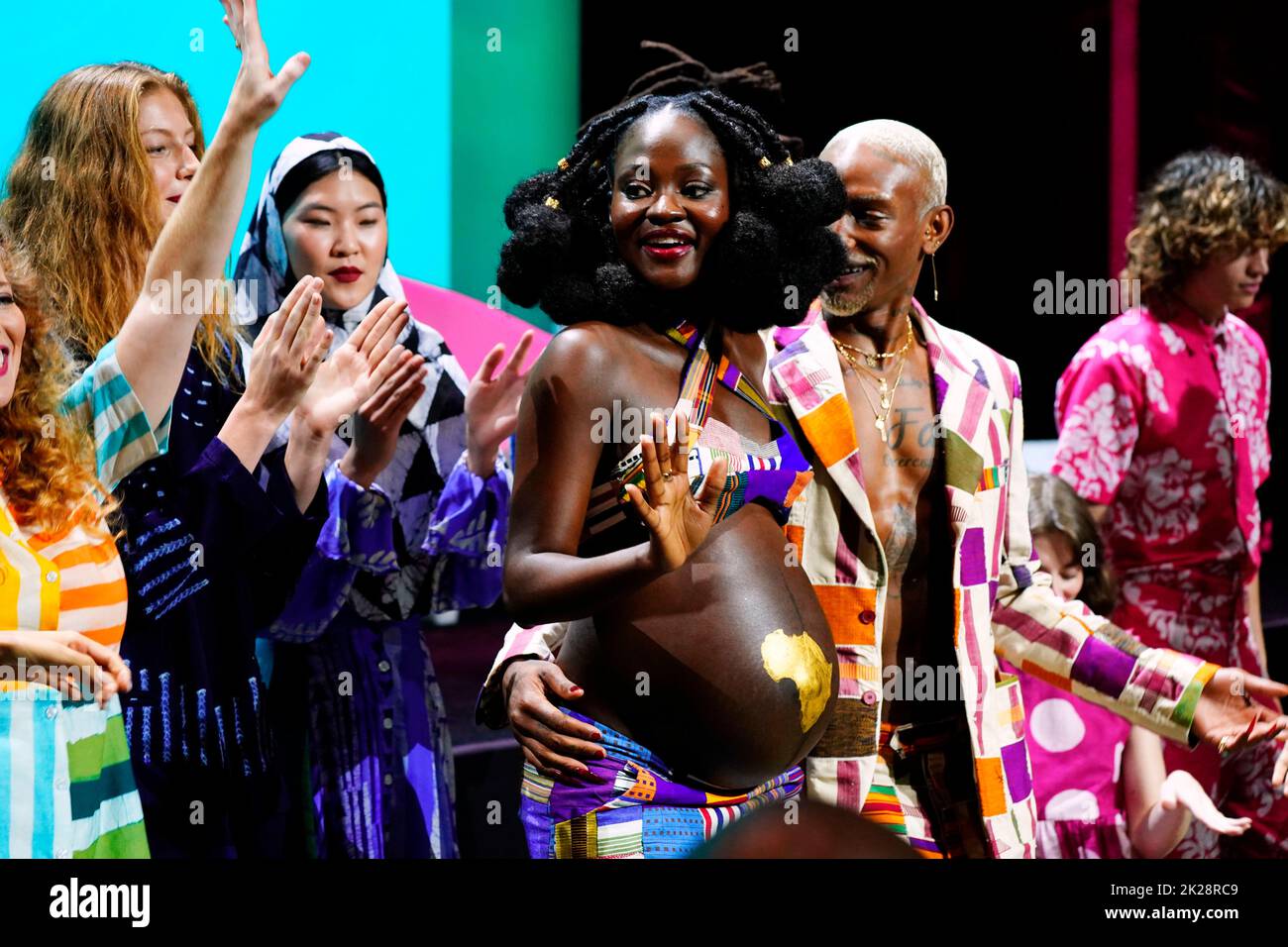 09/19/2022 New York, New York Models walk in a fashion show curated by ...