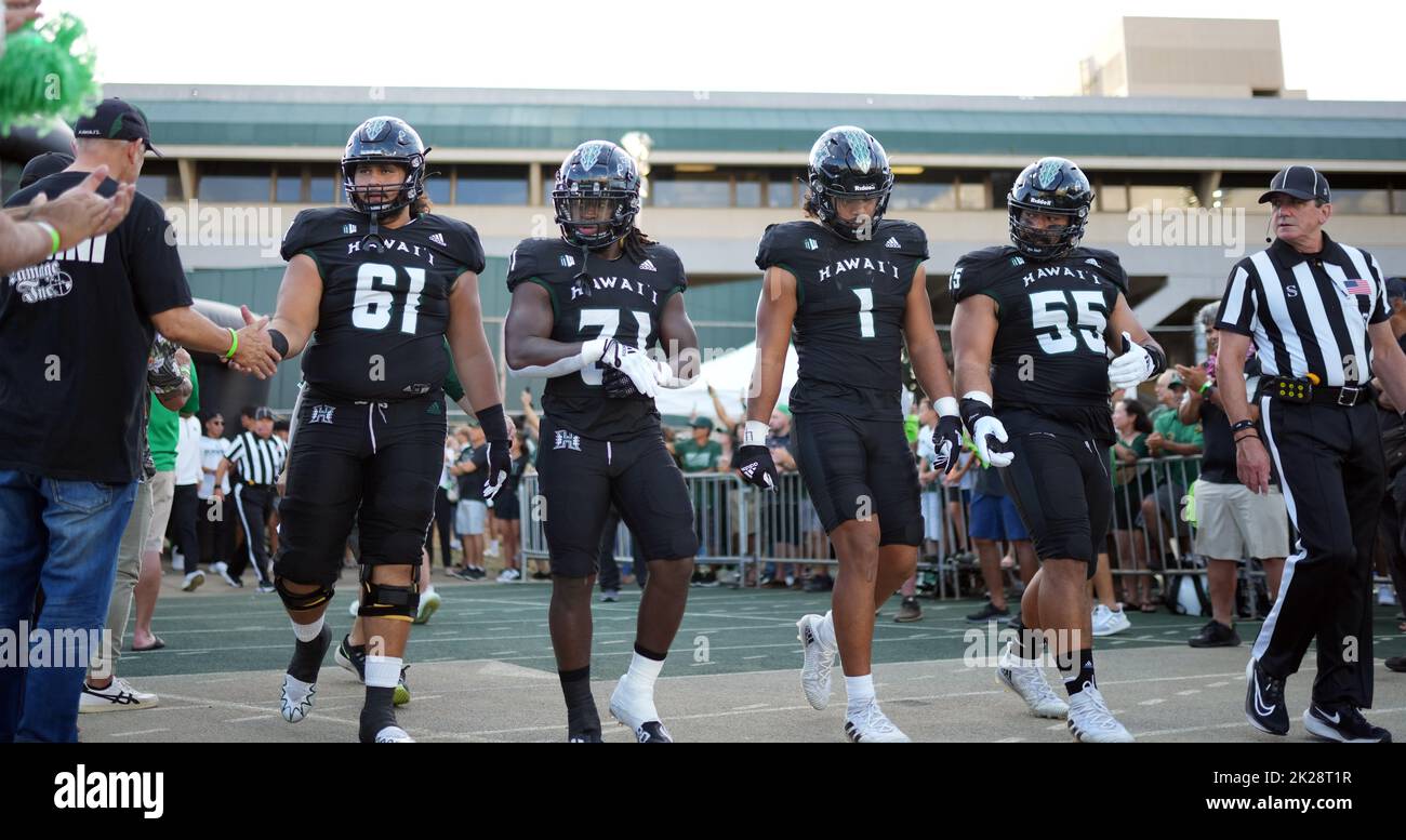 August 17, 2022 - The captains Hawaii Rainbow Warriors offensive ...