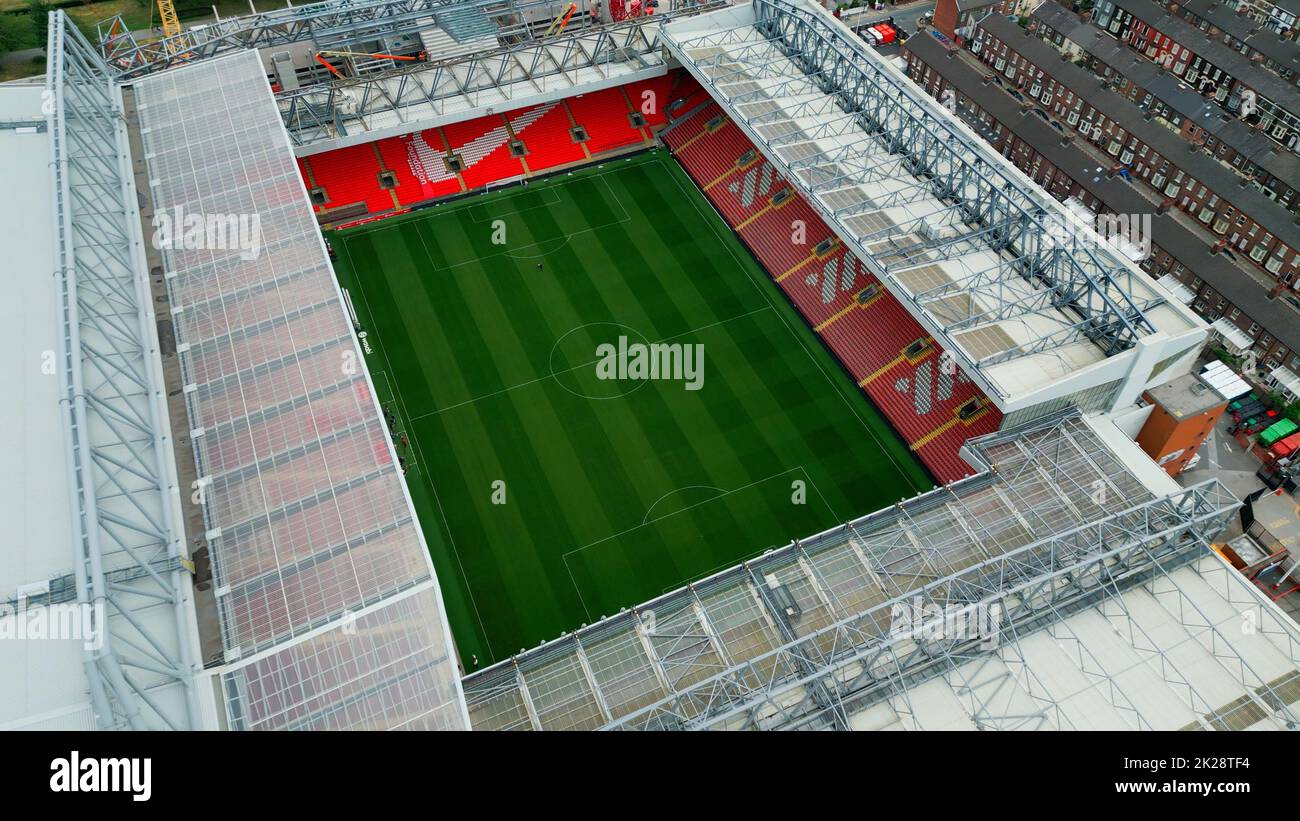 Anfield stadium of FC Liverpool from above - aerial view - LIVERPOOL ...