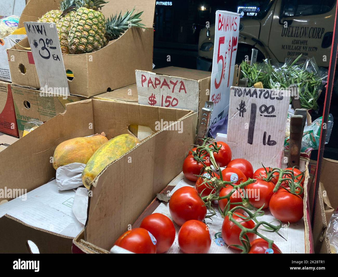 Produce at a fruit stand in Chelsea in New York on Sunday, September 18 ...