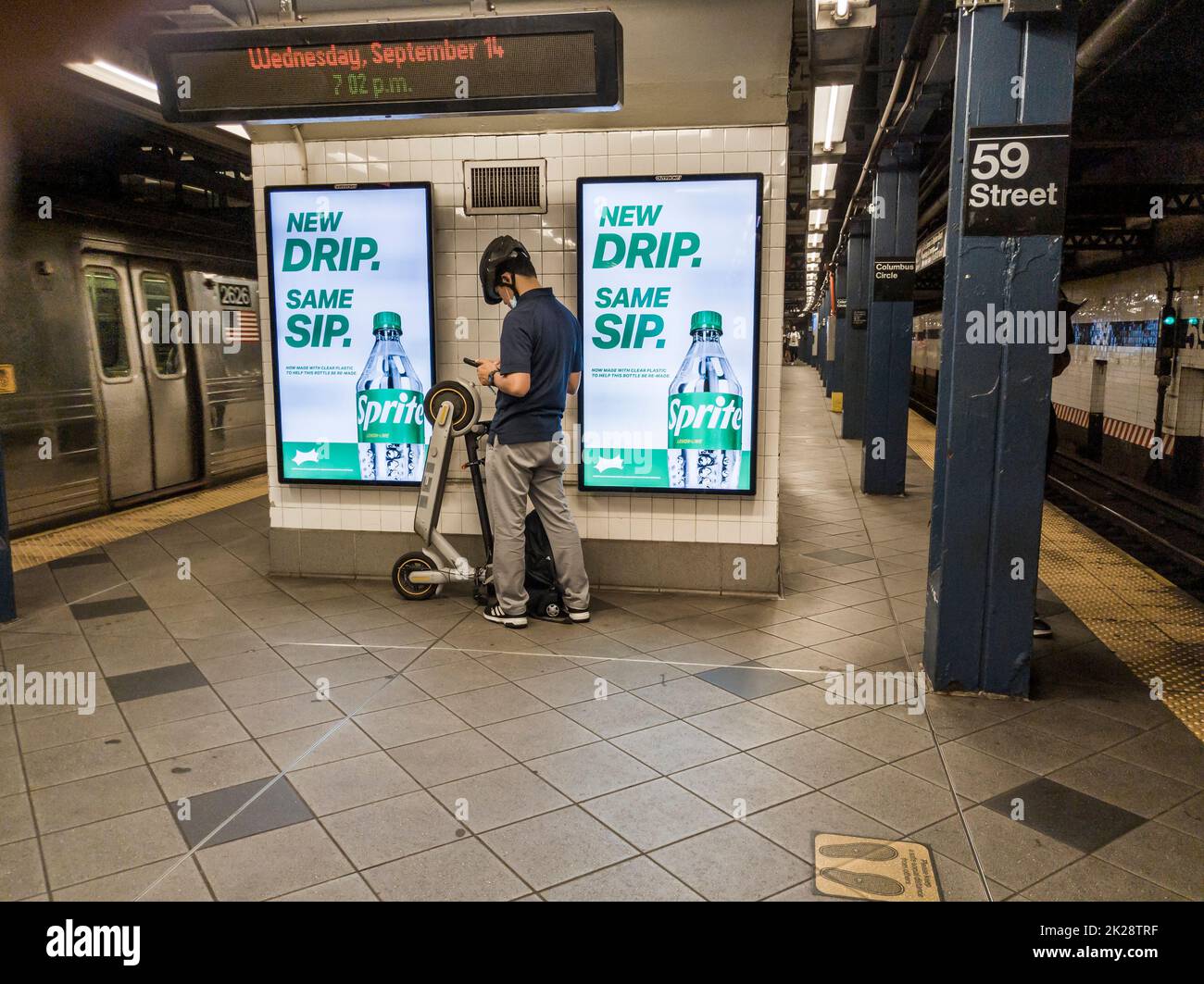 Advertising in the New York subway promotes the use of clear plastic ...