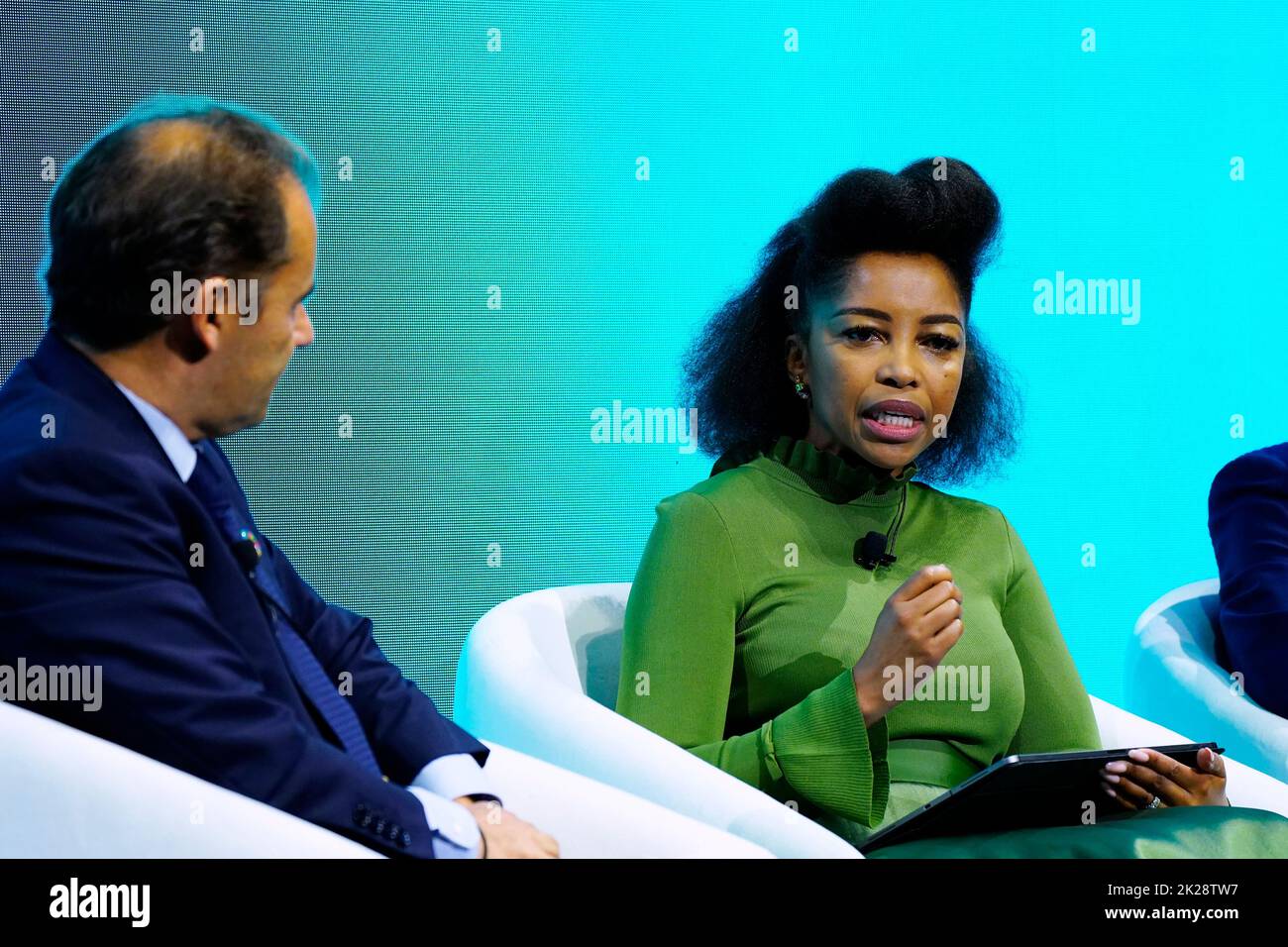 09/19/2022 New York, New York Phuthi Mahanyele-Dabengwa speaks onstage ...