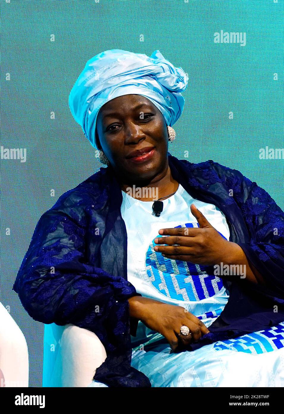 09/18/2022 New York, New York Madam Finda Koroma speaks onstage at The ...