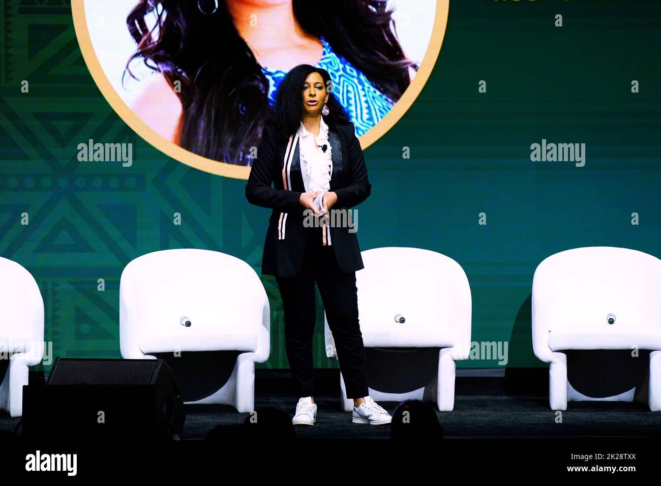 09/19/2022 New York, New York Mimi Fawaz speaks onstage at The ...