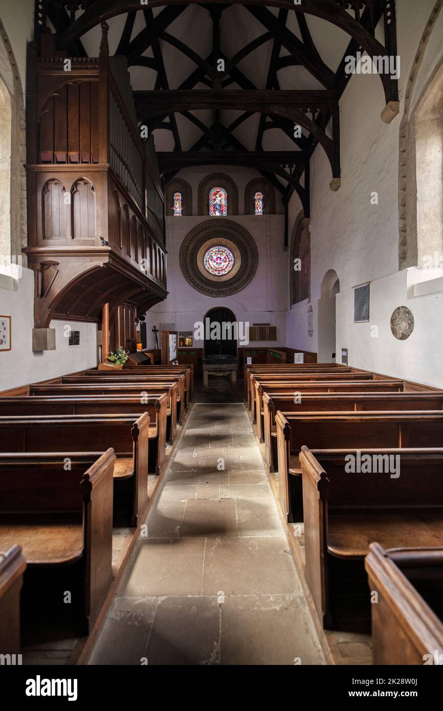 The main aisle of the Church of St Mary the Virgin, Iffley, Oxford ...