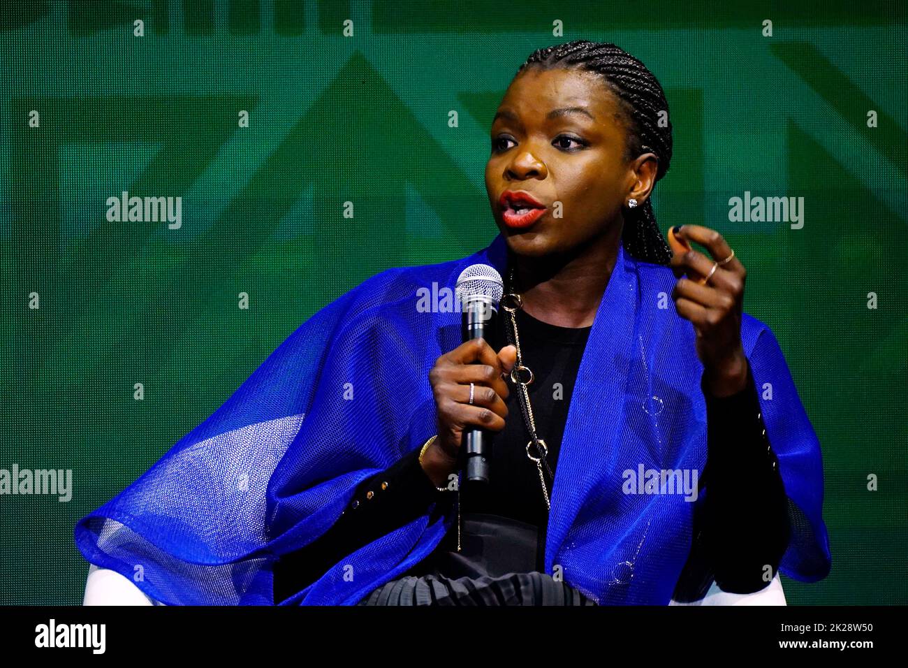 09/19/2022 New York, New York Gbemisola Abudu speaks onstage at The ...