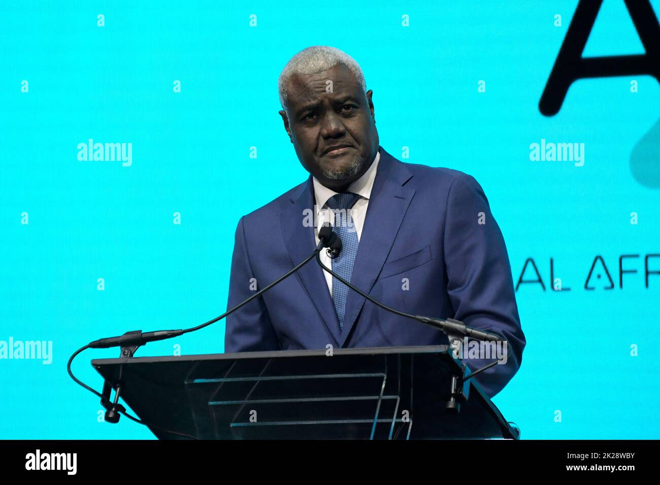 09/18/2022 New York, New York H.E. Moussa Faki Mahamat Speaks onstage ...