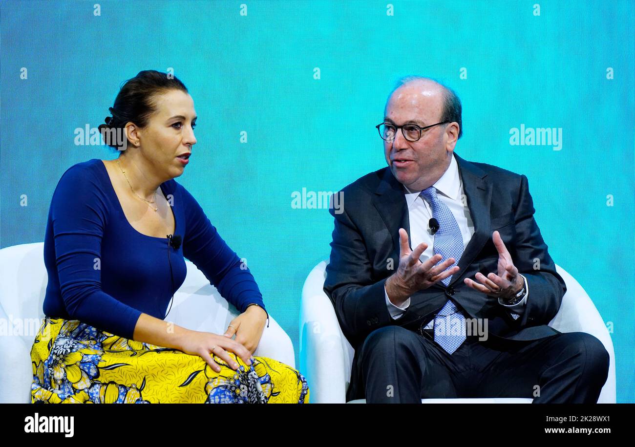 09/19/2022 New York, New York Aubrey Hruby, Witney Schneidman speak ...