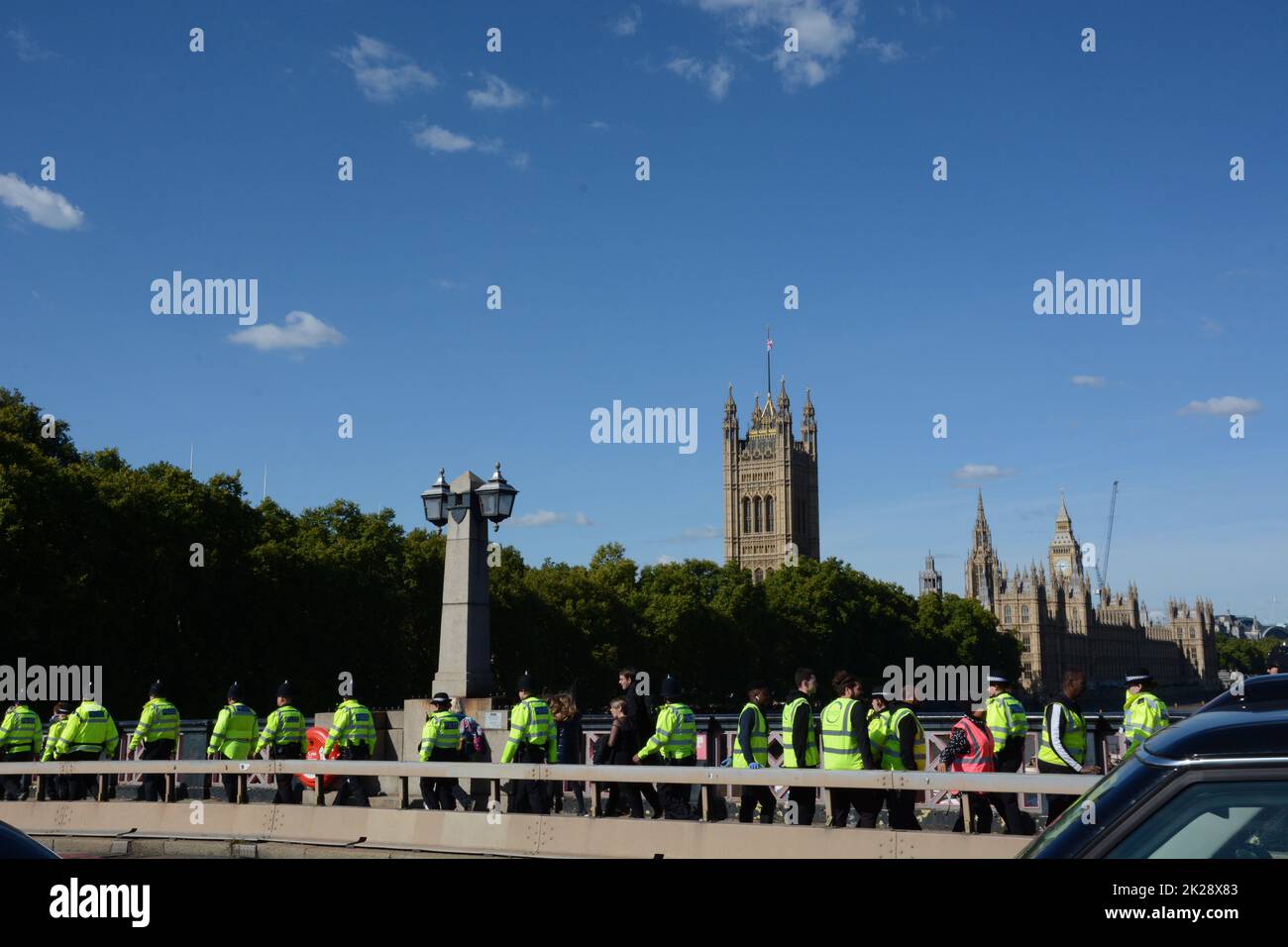 Police on Lambeth Bridge heading for Victoria Gardens along the same ...