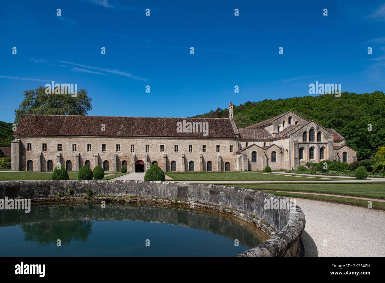 Architecture of the Cistercian Abbey of Fontenay in Burgundy, France ...
