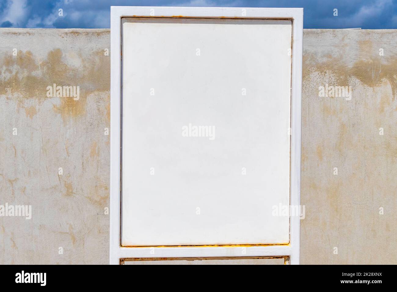 White road sign at highway motorway in Puerto Aventuras Mexico Stock ...