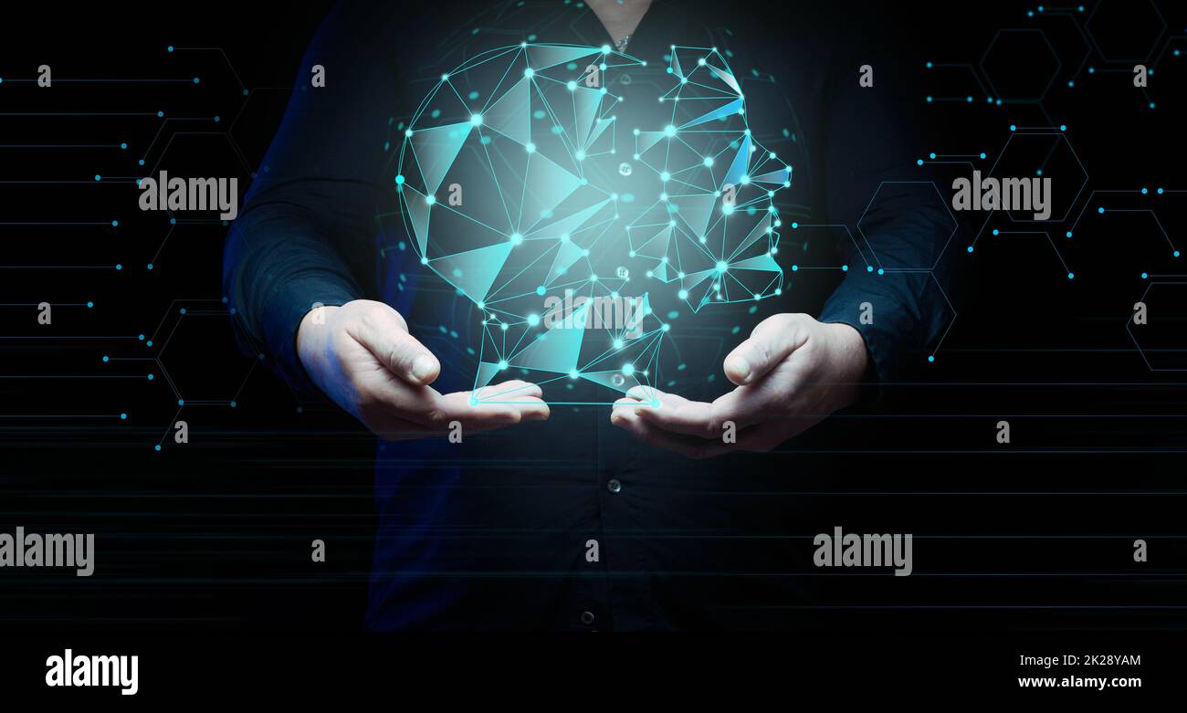 concept of teaching artificial intelligence to various tasks, replacing ...