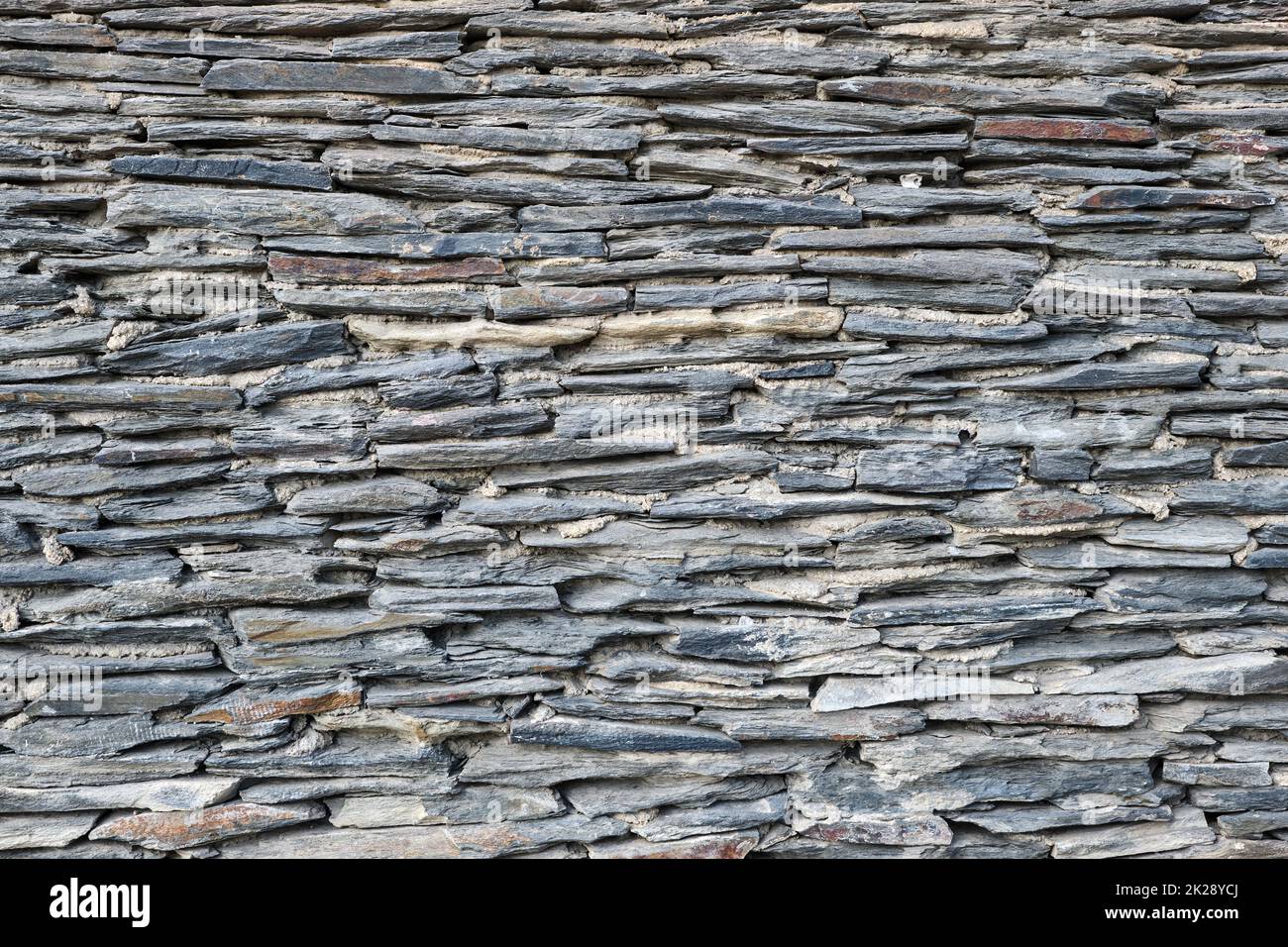 Background from a wall made of old slate slabs Stock Photo - Alamy