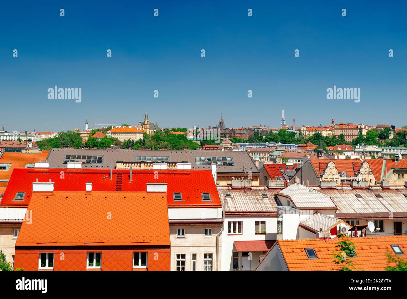 Prague Skyline Rooftop View. Czech Republic Stock Photo - Alamy