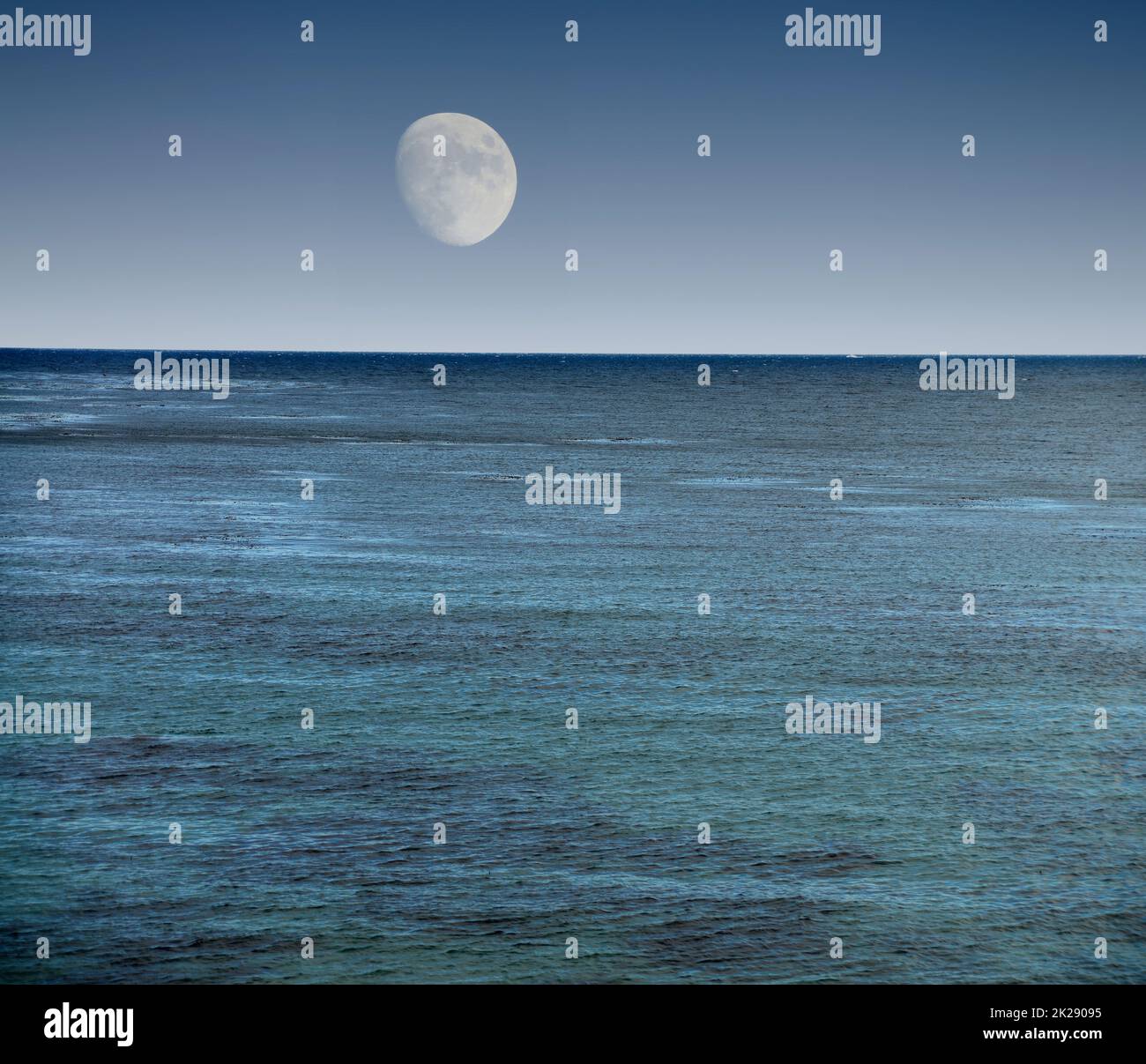 Moon Setting over Pacific Ocean California Stock Photo - Alamy