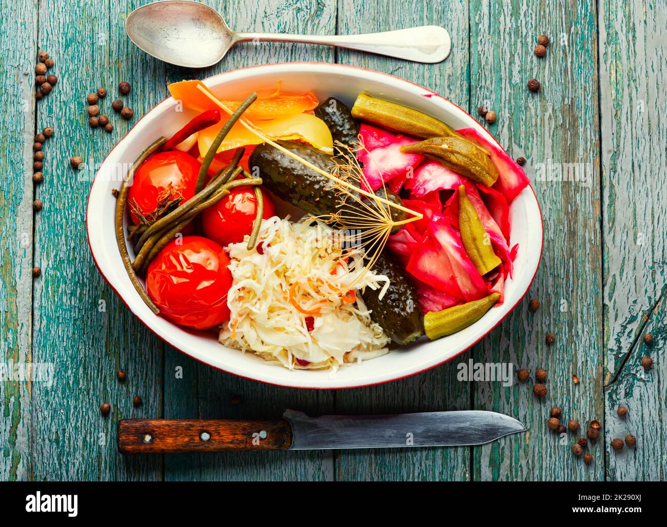 Homemade pickles, salty vegetables Stock Photo - Alamy