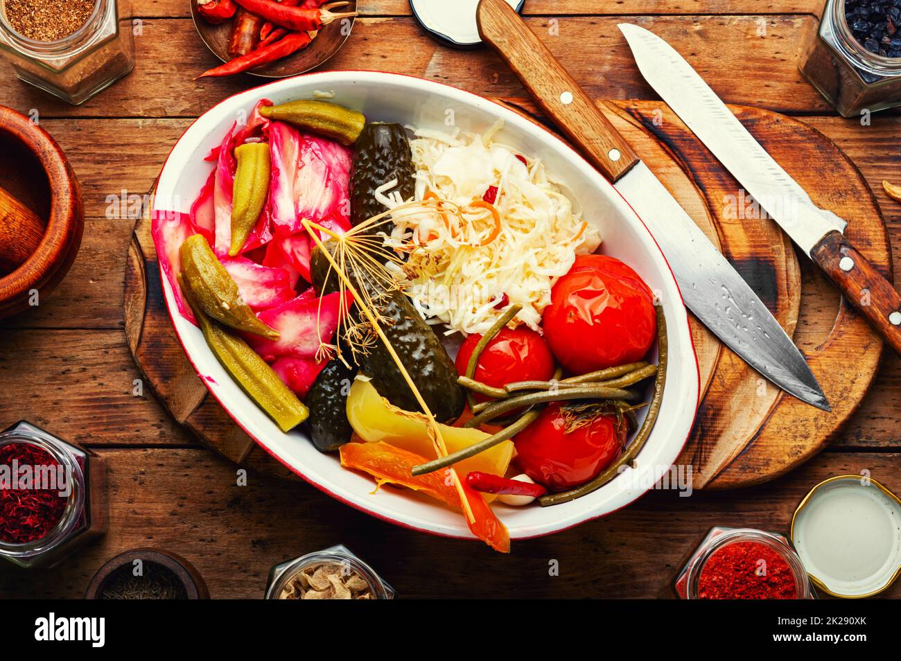 Homemade pickles, salty vegetables Stock Photo - Alamy