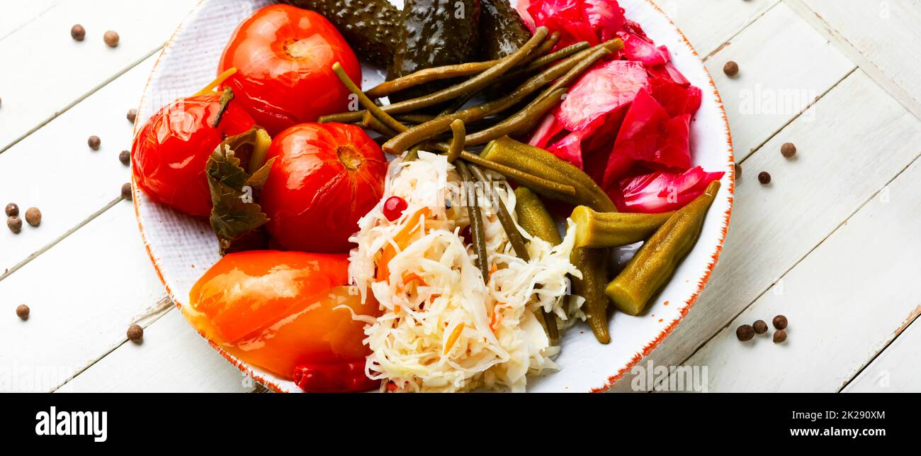 Homemade pickles, salty vegetables Stock Photo - Alamy