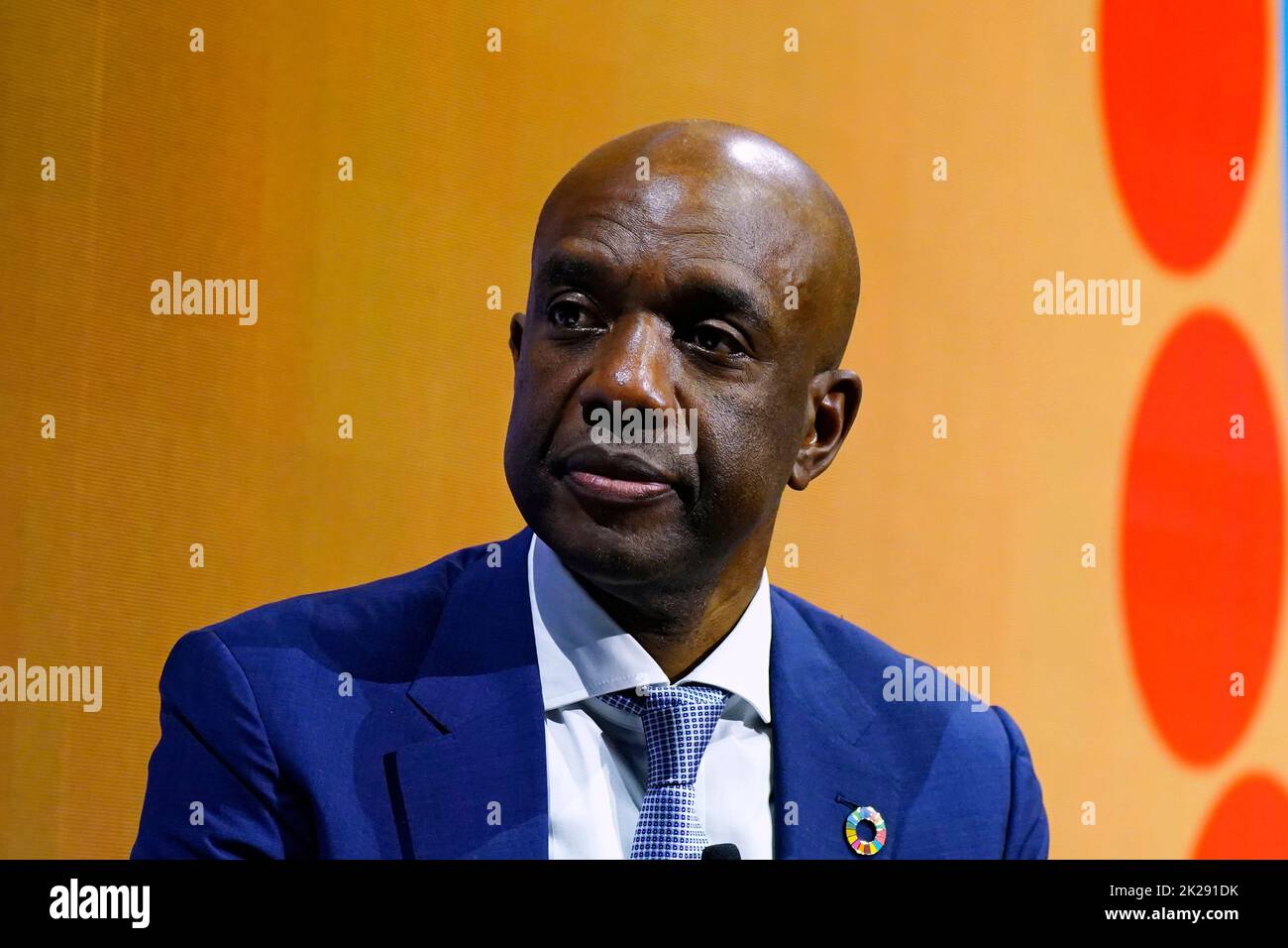 09/19/2022 New York, New York Dr. James Manyika speaks onstage at The ...