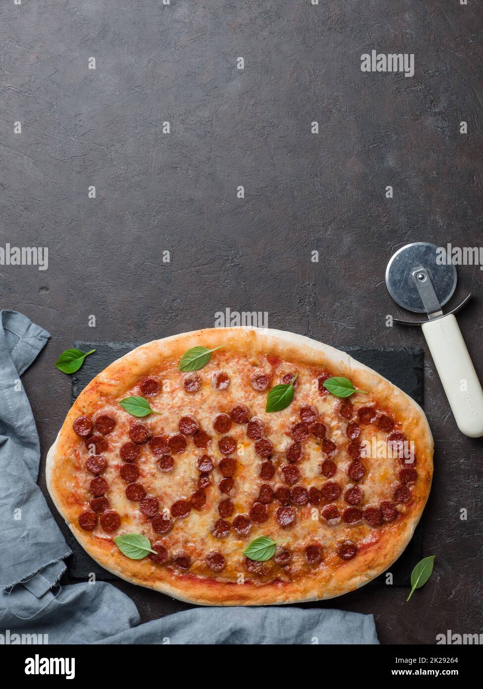pizza with i love dad lettering, copy space Stock Photo - Alamy