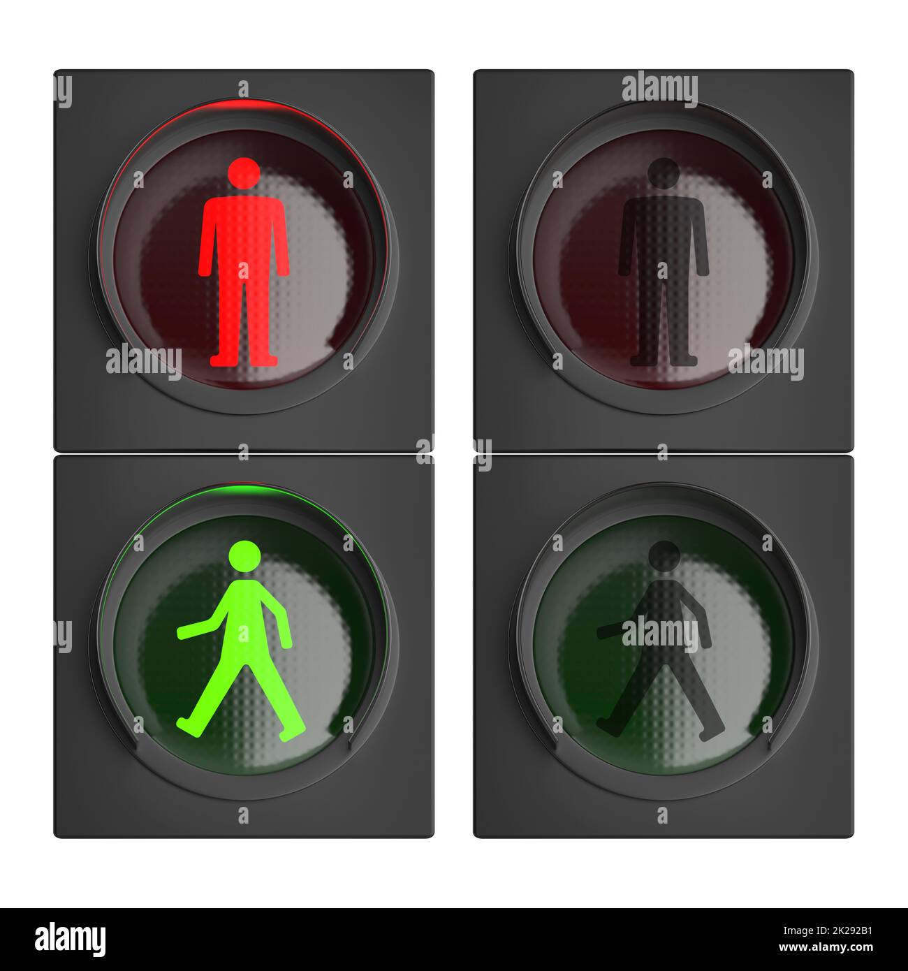 Two sets of pedestrian traffic lights Stock Photo - Alamy