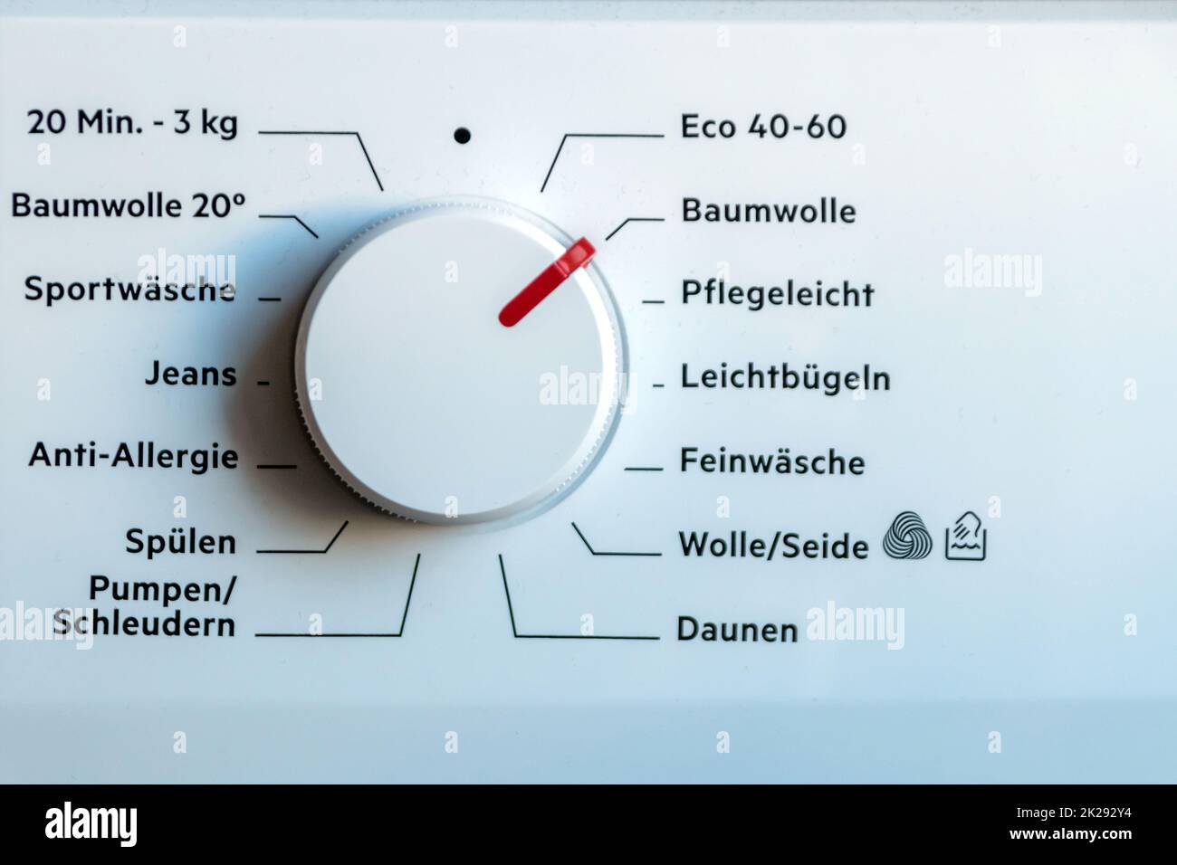 Detail view of washing machine control panel with contemporary ...