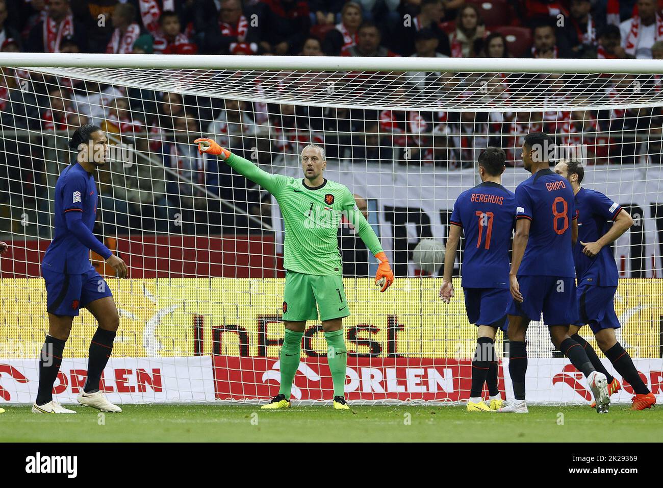 WARSAW - Holland goalkeeper Remko Pasveer during the UEFA Nations ...