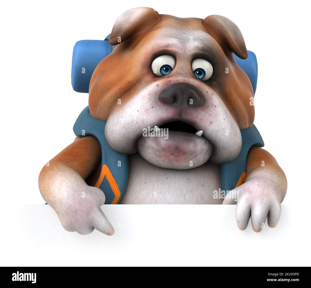 Fun backpacker bulldog cartoon character Stock Photo - Alamy