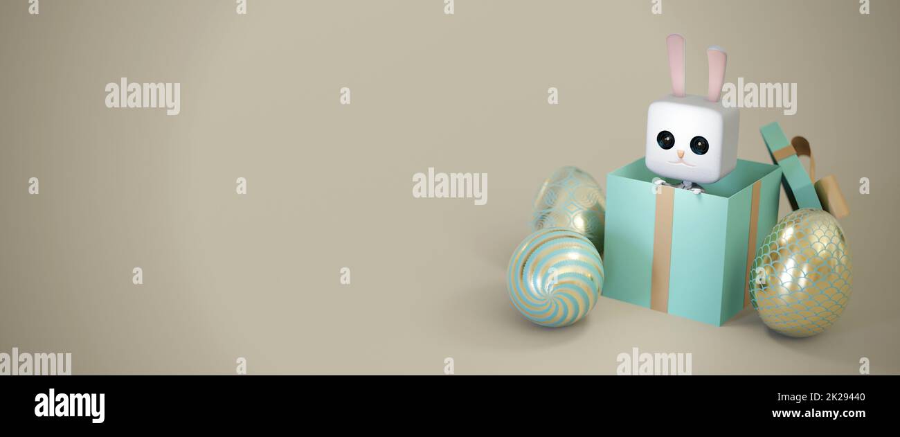 3d illustration. Easter concept. copy space for text . Web banner ...