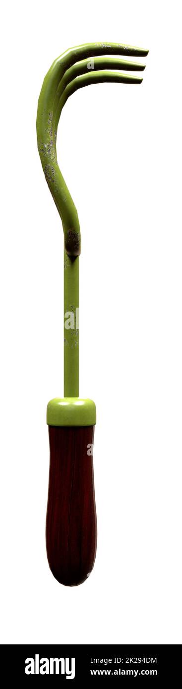 3D Rendering Small Rake on White Stock Photo - Alamy