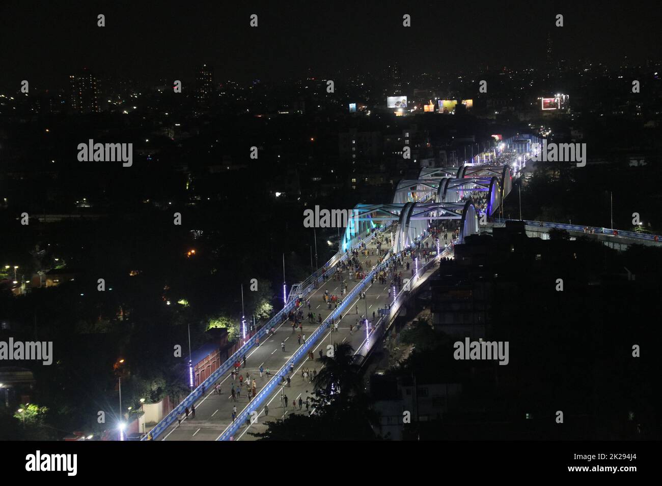 Kolkata, India. 22nd Sep, 2022. The newly-constructed Tala Bridge its ...