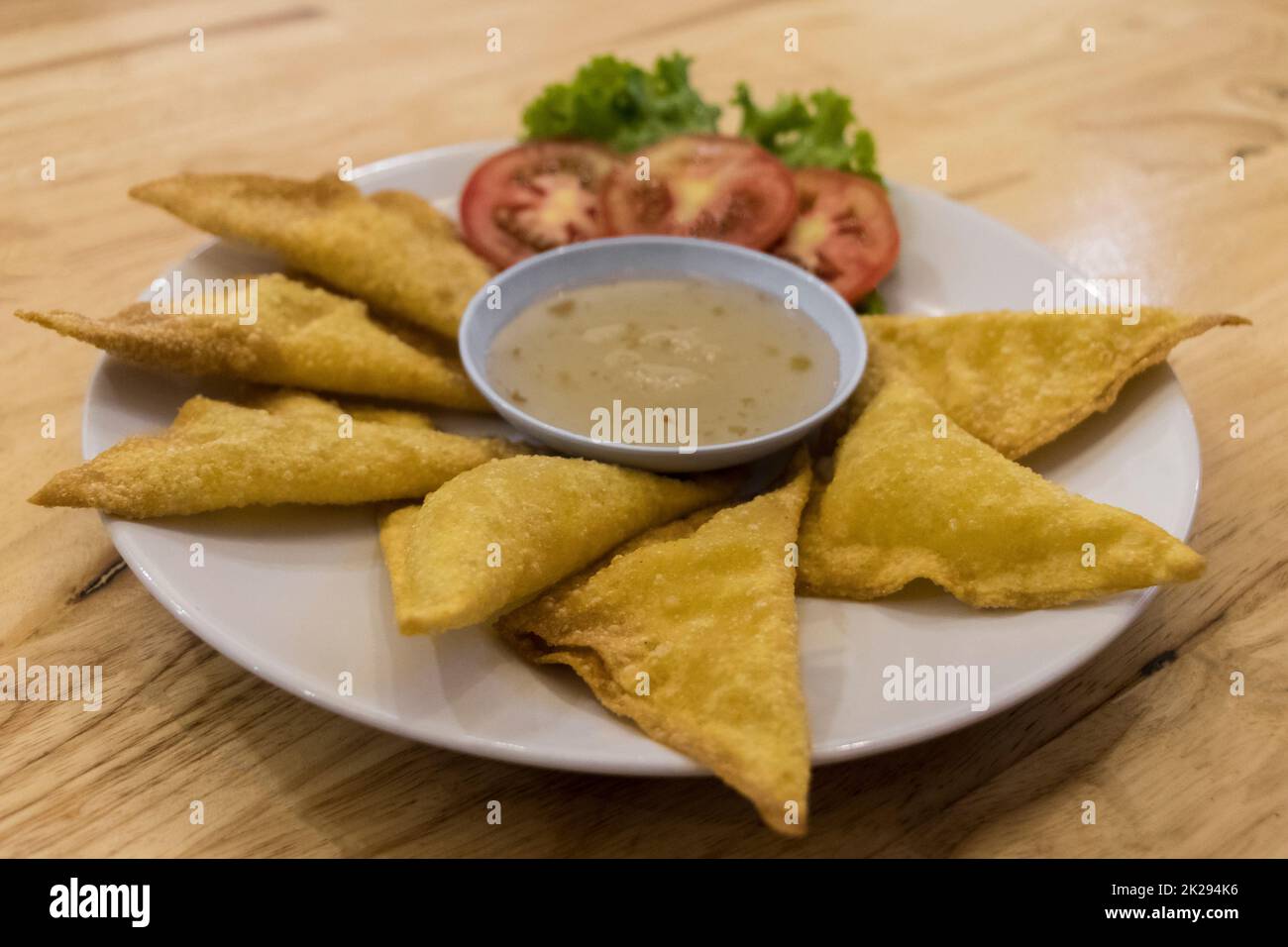 Thai food with cheese, sauce and salad. Snacks in Phuket Stock Photo ...